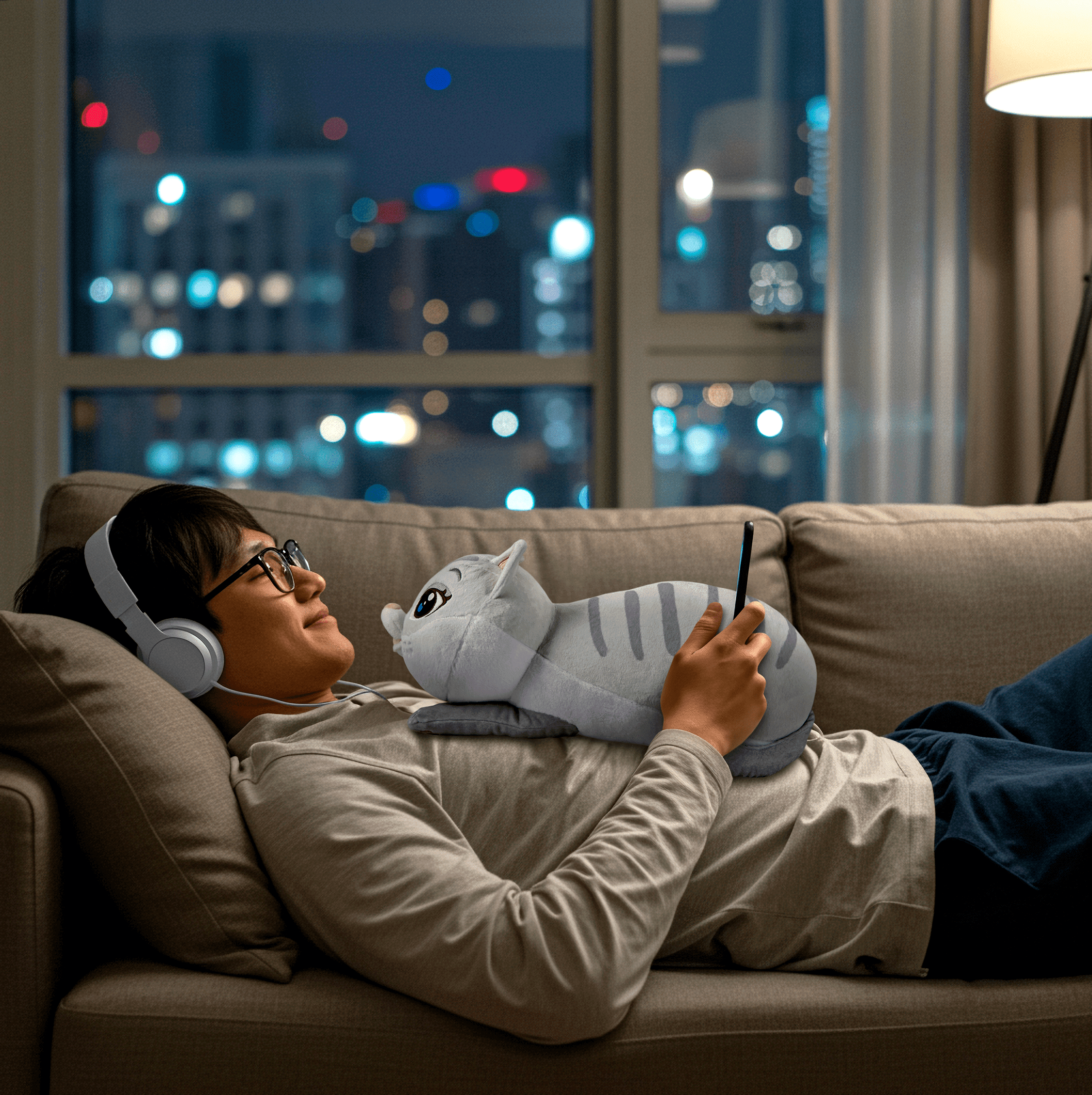 Purring Plush Cat | Stress Relief & Comfort By Purryfuls